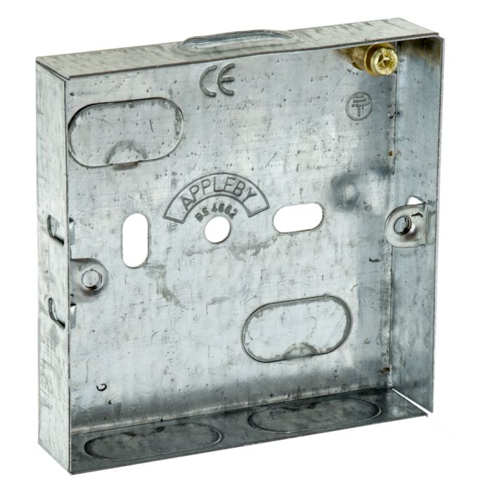 Appleby 1 Gang 16mm Flush Metal Back Box