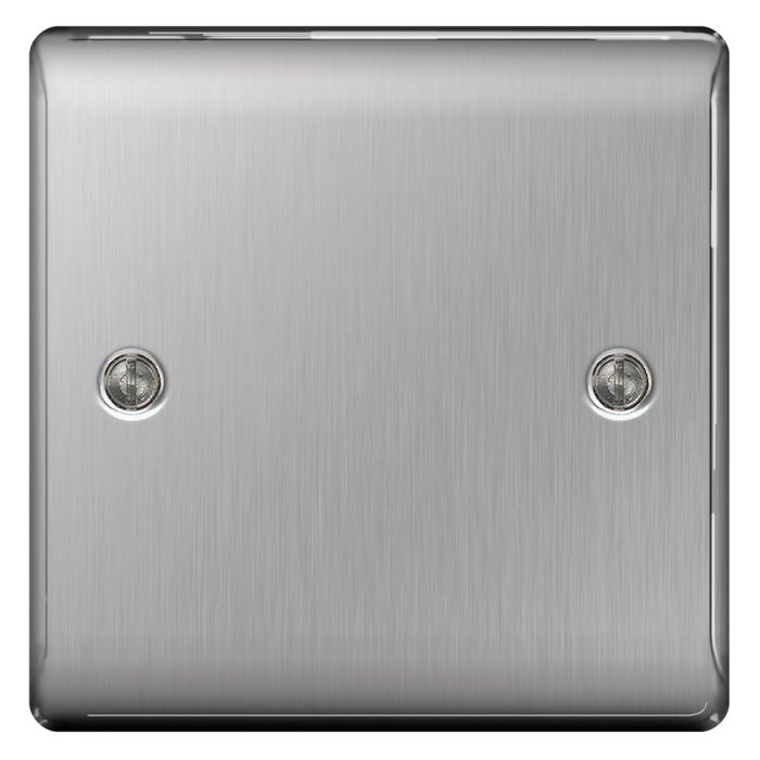 Avenue Contour Brushed Steel 1 Gang Blanking Plate