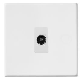 Avenue Screwless Slim Aerial Socket Non Isolated Matt White