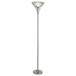 Lightplan Uplighter Floor Lamp Satin Silver with Acid Glass